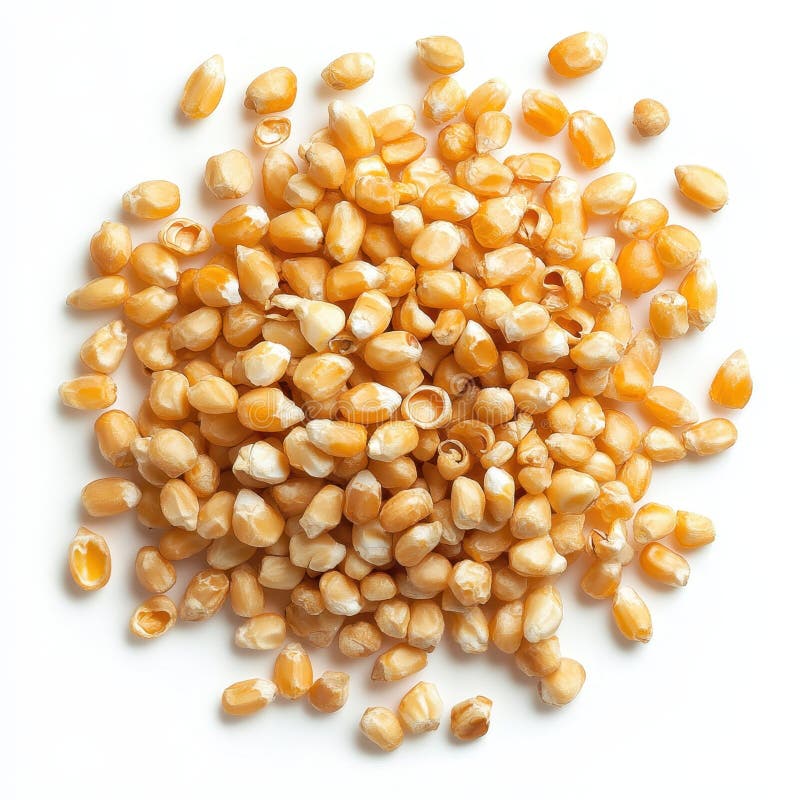 A Pile of Unpopped Popcorn Kernels on a White Background Stock ...