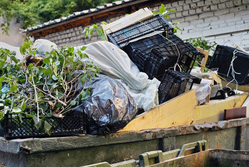 Pile of unsorted garbage stock image. Image of outdoor - 222025751