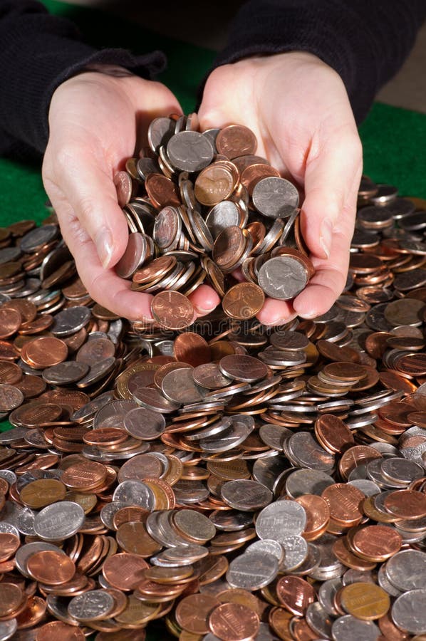 Pile of US coins stock photo. Image of metal, bank, close - 23205898