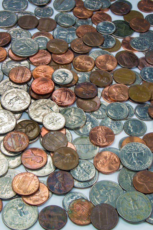 Pile of US Coins stock photo. Image of dimes, collection - 58723590