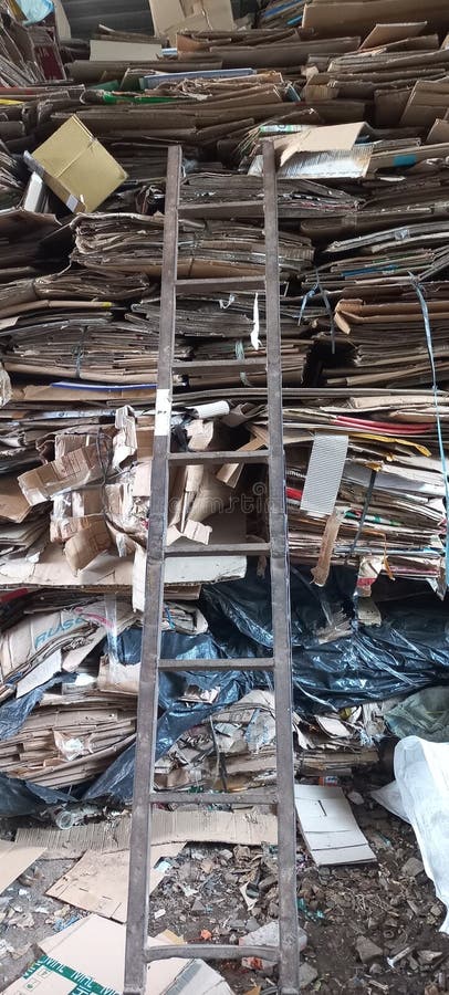 Pile of Used Cardboard at Recycling Waste Collection Site Stock Photo ...