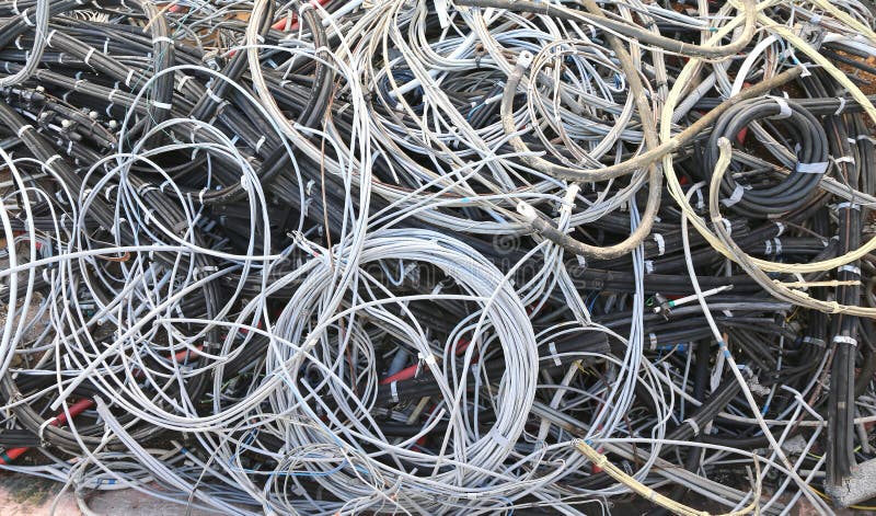 Pile of Used Electrical Cables in the Landfill Stock Image - Image of ...