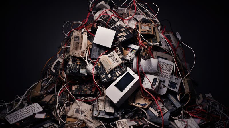 Pile of Used Electronic Waste and Garbage for Recycling. Concept Reuse and Recycle Stock Photo ...