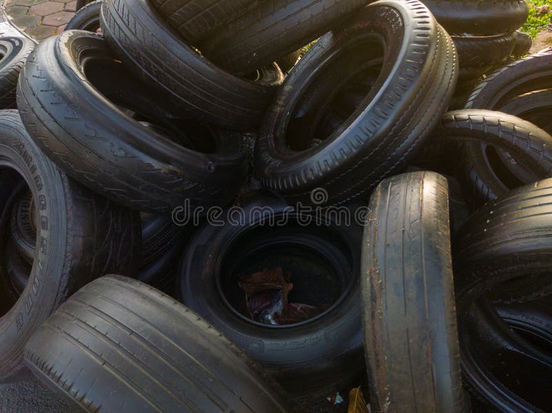 Pile of Used Tire with Sunlight on it Stock Image - Image of dump, pile ...