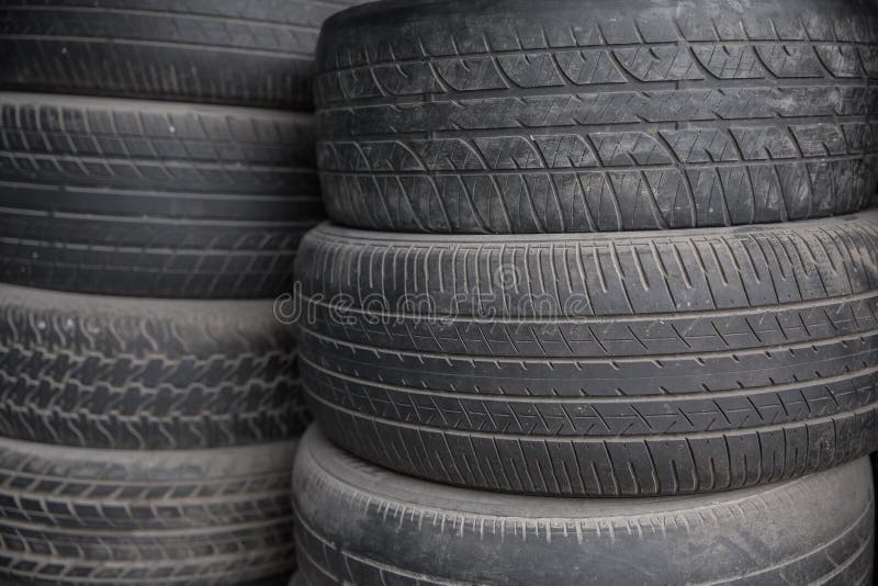 Pile of Used Tires and Wheels Stock Image - Image of landfill ...
