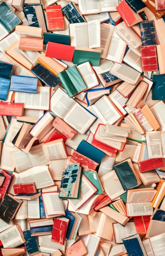Pile of Various Books in Disarray Captured from Above Stock ...