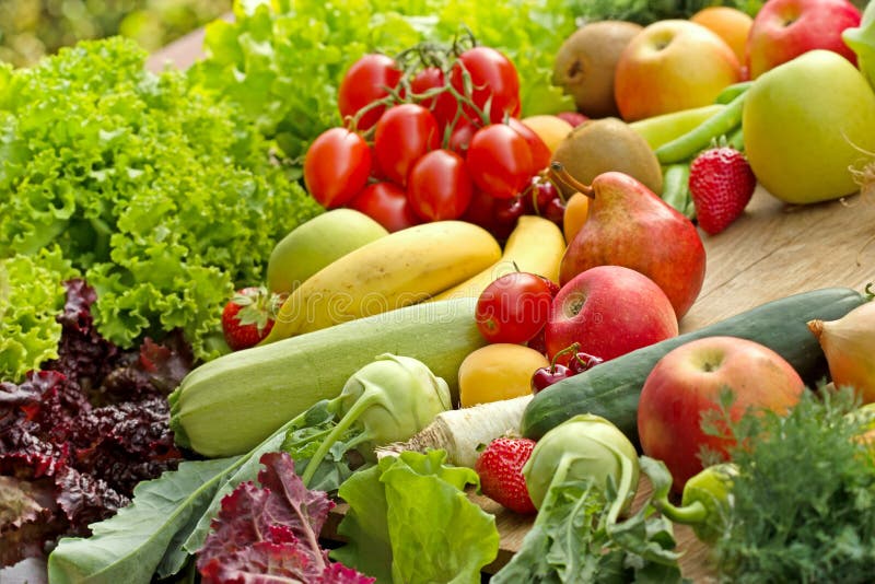 Pile of Various Fruits and Vegetables Stock Photo - Image of freshness ...