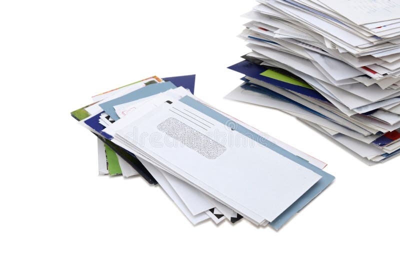 Pile of Various Home Mail Letters Stock Image - Image of white ...