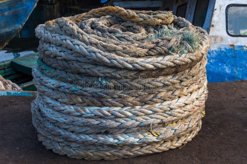 A Pile of Vessel Rope editorial stock photo. Image of deck - 337150898