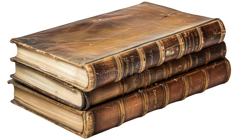 Vintage Dictionary Stack Isolated on White Background Stock Photo ...