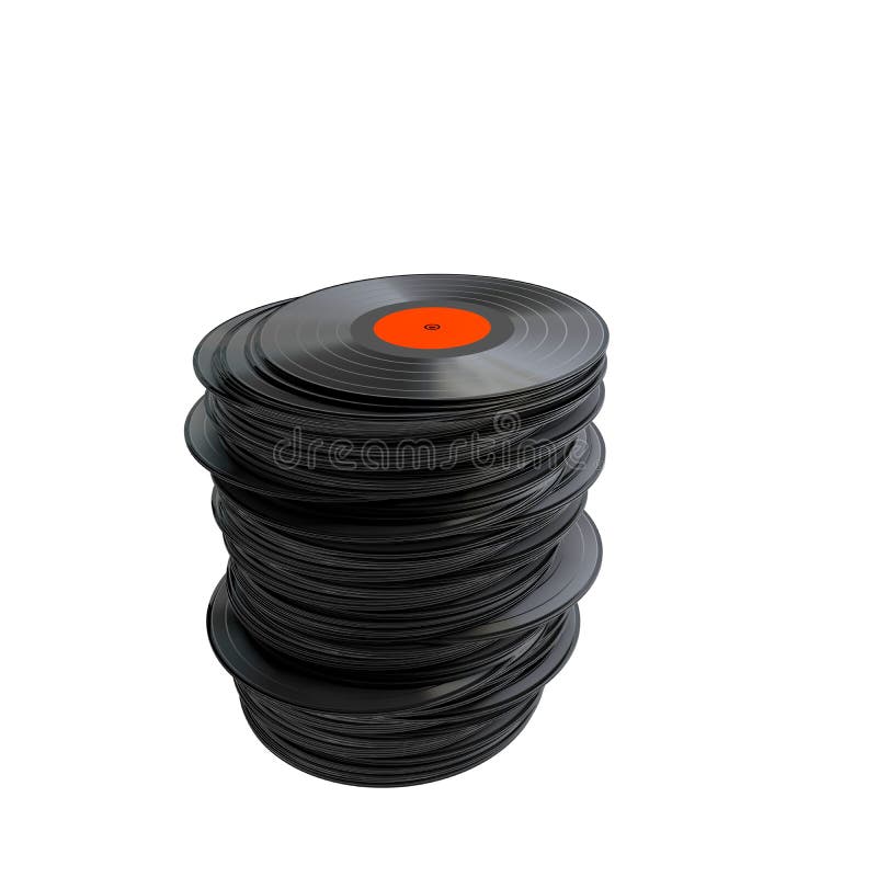 Pile of vinyl records stock illustration. Illustration of record - 40330130