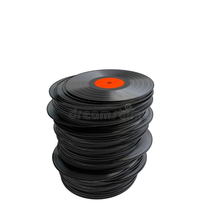 Pile of vinyl records stock illustration. Illustration of record - 40330130