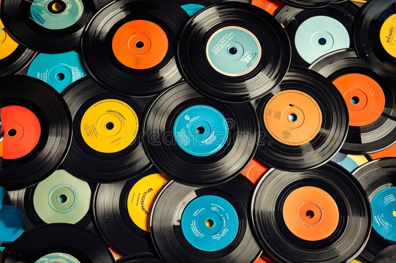 A Pile of Vinyl Records Stacked on Top of Each Other. Generative AI ...