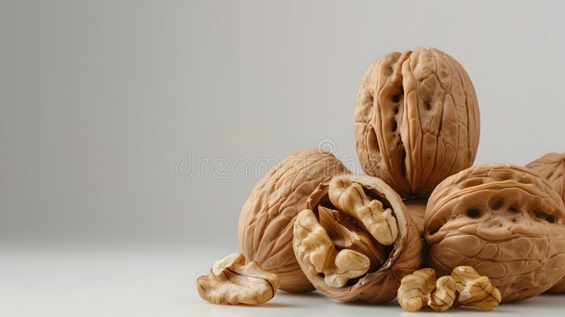 Pile of Walnut Hyper Realistic Highly Detailed Isolated on White ...