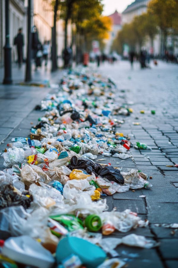 A Pile of Waste and Debris on the Sidewalk, with Potential Uses in ...