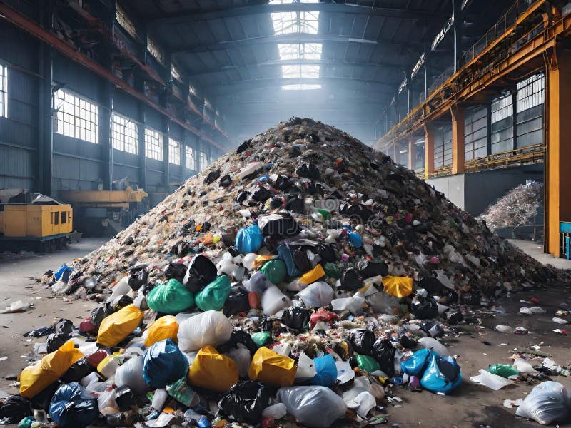 Pile of Waste Garbage in a Factory Stock Illustration - Illustration of ...