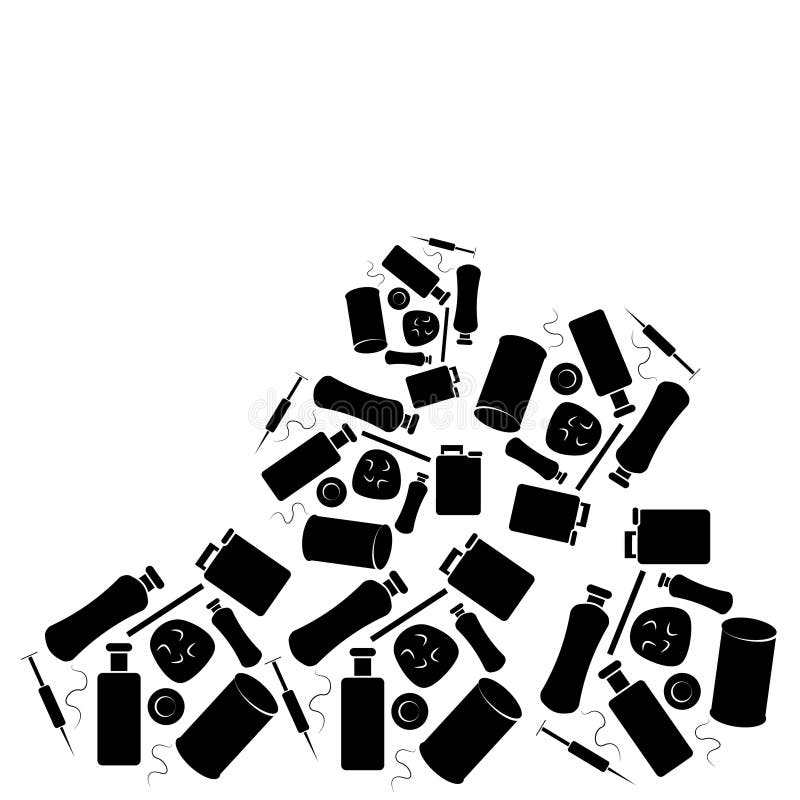 Pile of Waste Dump and Bag Plastic Black Isolated on White Background ...