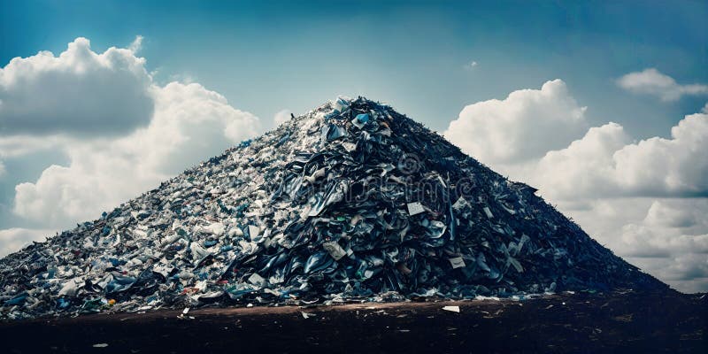 Pile of Waste Rubbish Wasteland. Plastic Textile Mixed Mass Dump ...