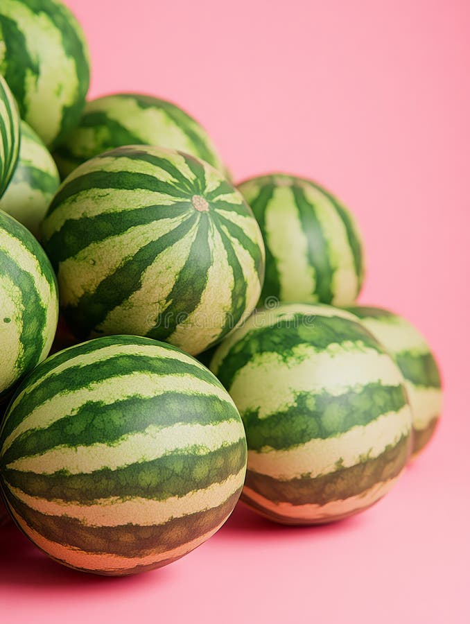 Pile Watermelons Pink Background Stock Photos - Free & Royalty-Free ...