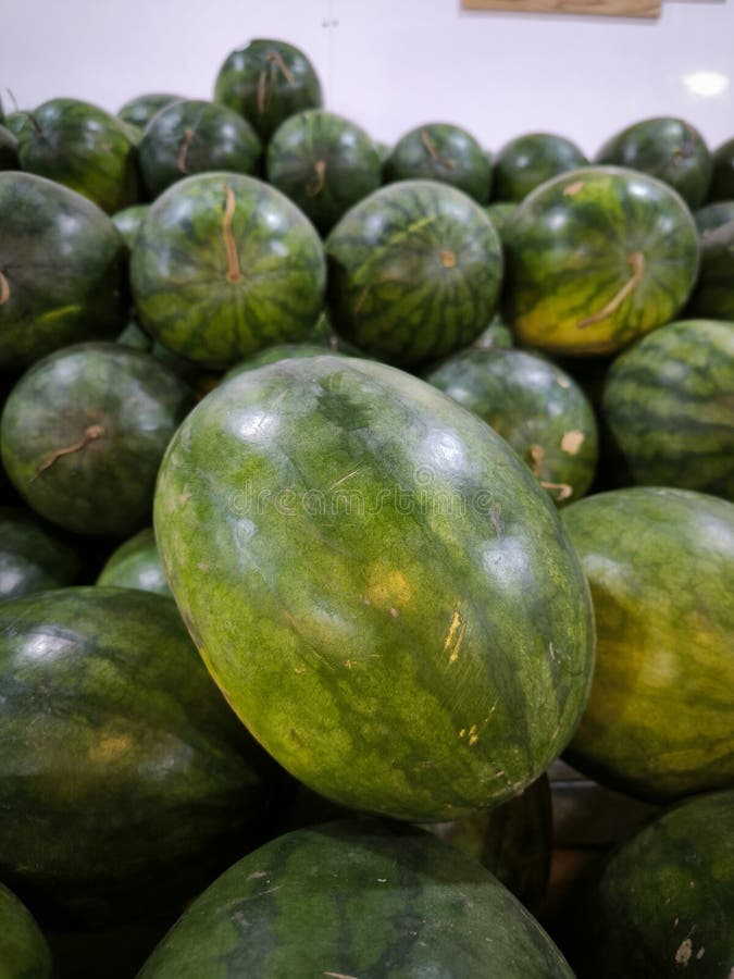 A Pile of Watermelons Ready for Sale Stock Image - Image of healthy ...