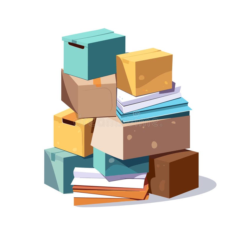 Pile of Wet Boxes Vector Flat Minimalistic Isolated Illustration Stock ...