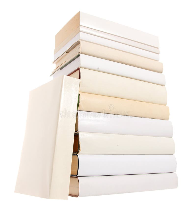 Pile Of White Books With One Black Book Stock Image - Image of isolated ...