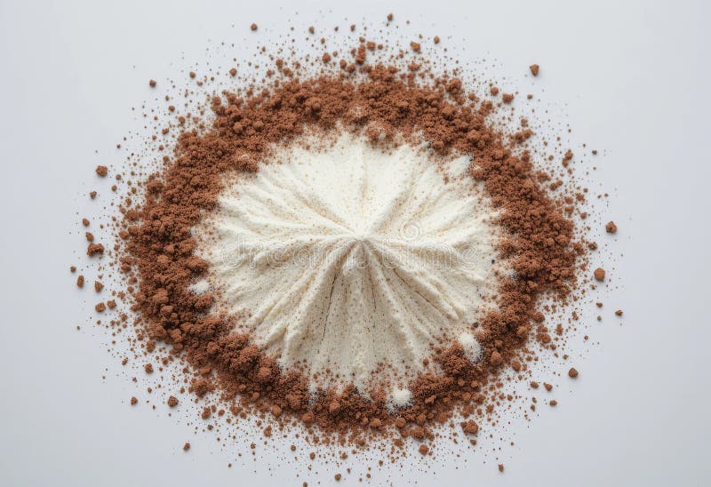 Pile of White and Brown Powder Creates a Circular Pattern Stock ...
