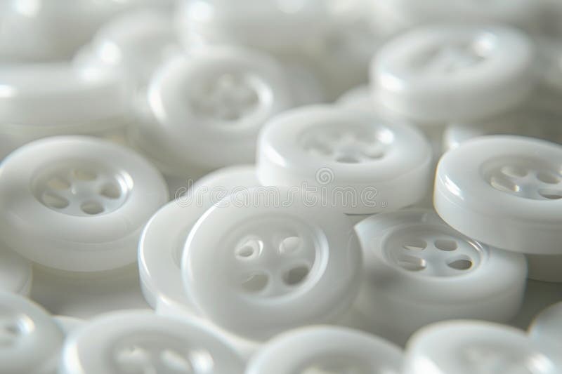 A Pile of White Buttons on a Table. Perfect for Fashion or Sewing ...