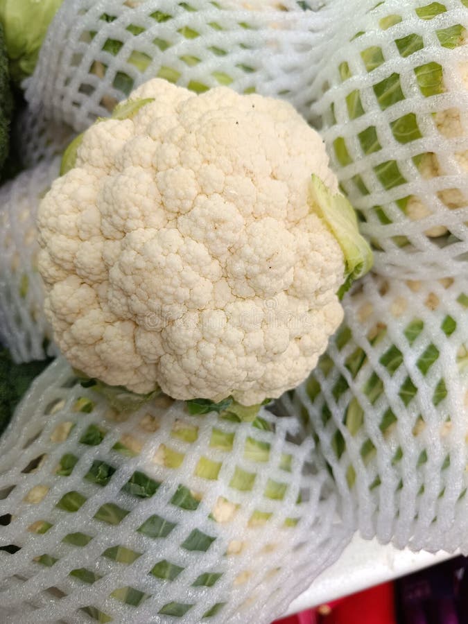 A Pile of White Cauliflower is Pictured from Above ? Stock Image ...