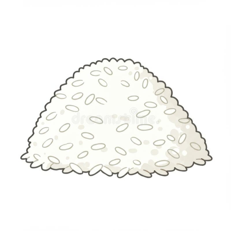 Pile of White Cooked Rice Illustration Stock Illustration ...