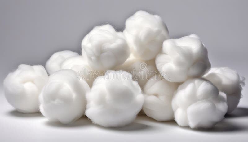 A Pile of White Cotton Balls Stock Illustration - Illustration of pile ...