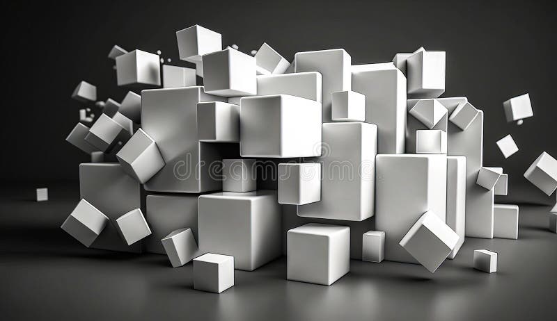 Pile of White Cubes Sitting on Top of Table. Generative AI Stock ...