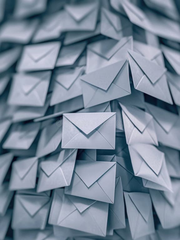 A Pile of White Envelopes Stacked on Top of Each Other, Ready for Use ...