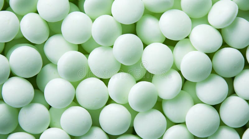 Pile of White Mints Candy with a Green Mint Leaves. Generative AI Stock ...
