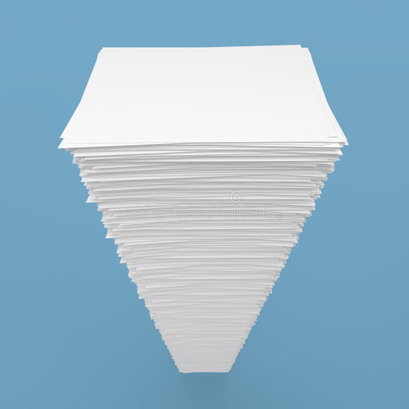 Pile of white paper sheets stock illustration. Illustration of card ...