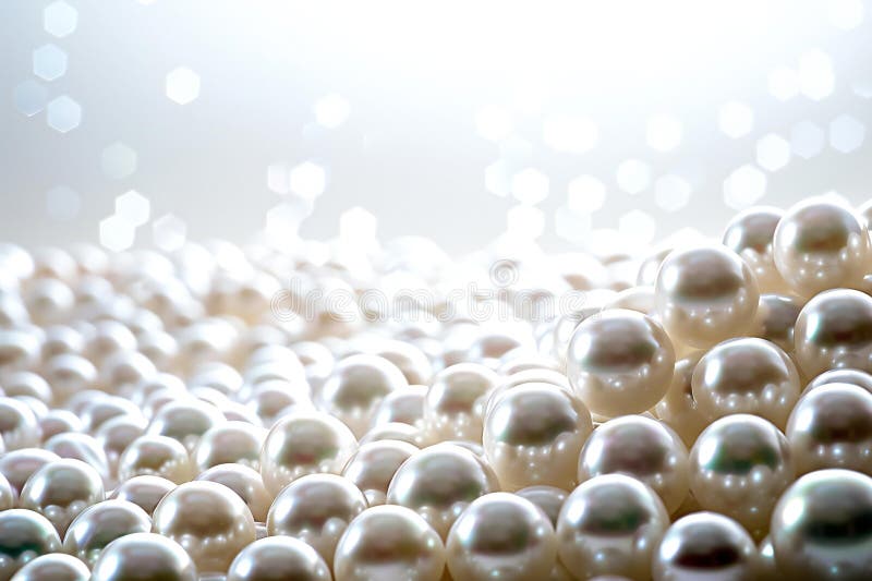 A Pile of White Pearls on the Bottom Right, Scattered Across an Empty ...