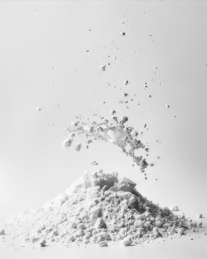 A Pile of White Powder is Being Thrown into the Air Stock Photo - Image ...