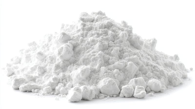 Pile of White Powder. Concept of Cornstarch, Baking, Ingredient Stock ...