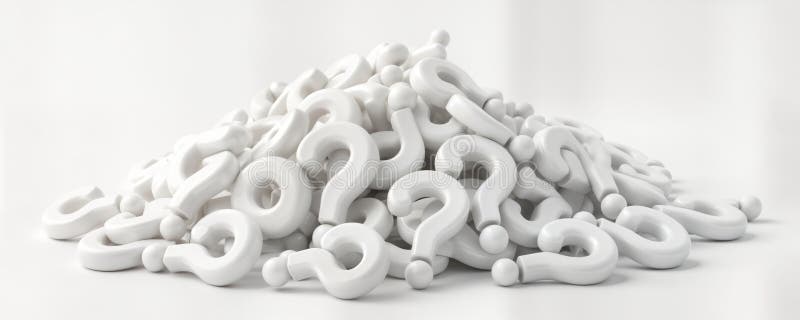 Pile of White Question Marks Represents Many Unresolved Problems ...