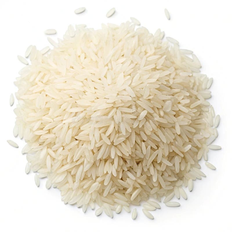 Pile of White Rice Top View on White Background Stock Illustration ...