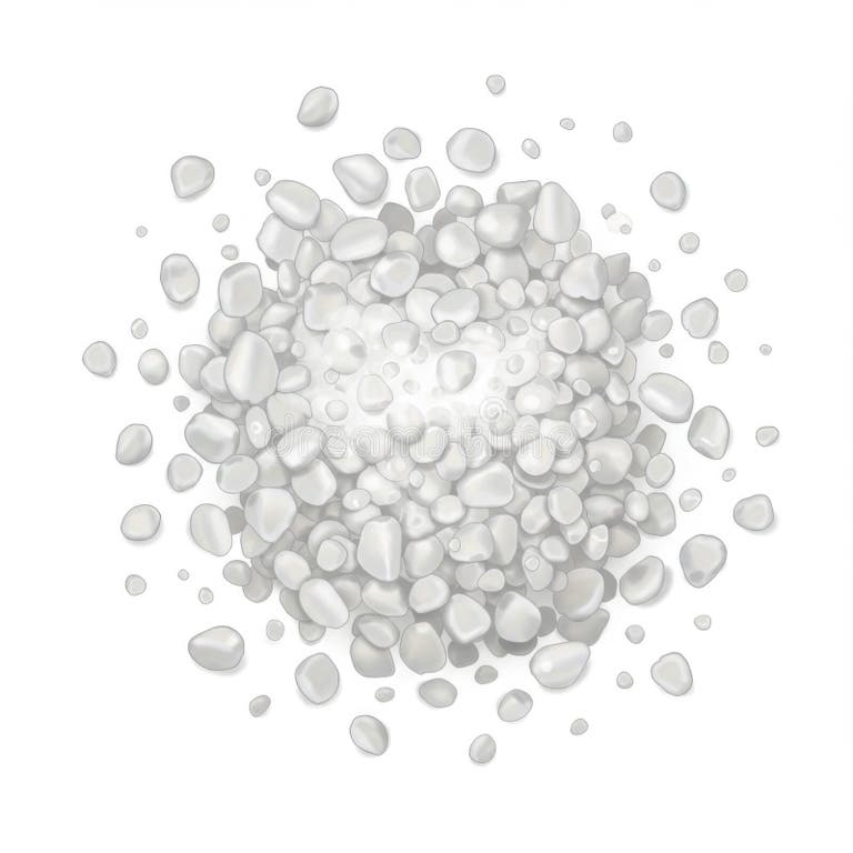Pile of White Sea Salt Crystals on a White Background Culinary Element ...