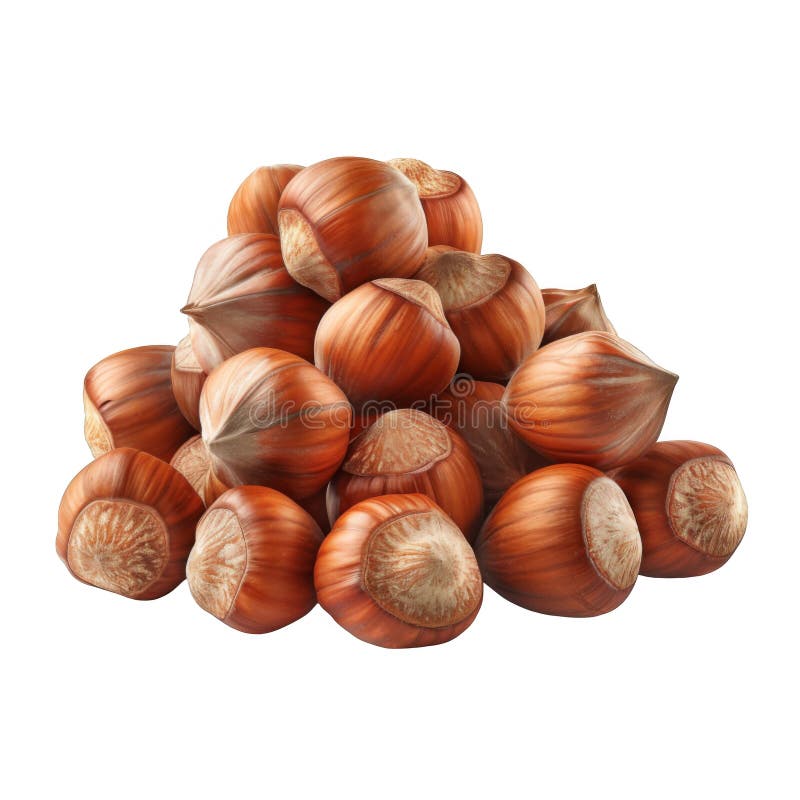 A Pile of Whole Hazelnuts Isolated on a White Background Stock Image ...