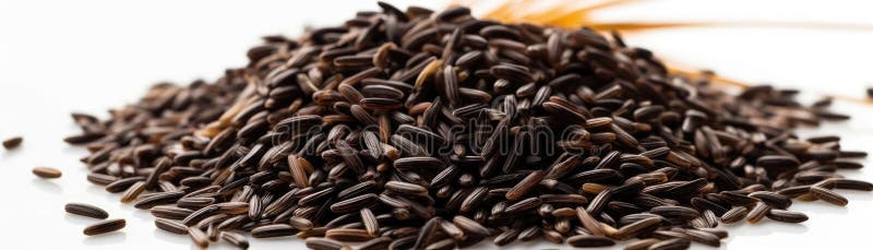 Pile of Wild Rice on a White Background. Generative AI Stock ...