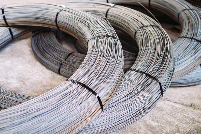 Pile of Wire Rod or Coil for Industrial Usage. Stock Photo - Image of ...