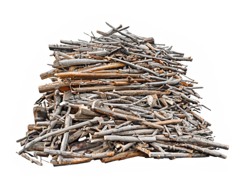 Pile of Wood Logs Isolated on White Stock Image - Image of repair ...