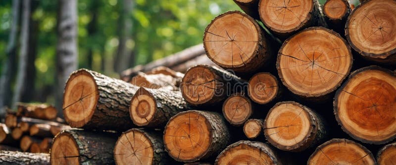 A Pile of Wood Logs with a Lot of Bark on Them. Stock Image - Image of ...