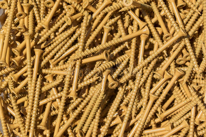 Pile of Wood Screws with Coarse Thread Stock Image - Image of long ...