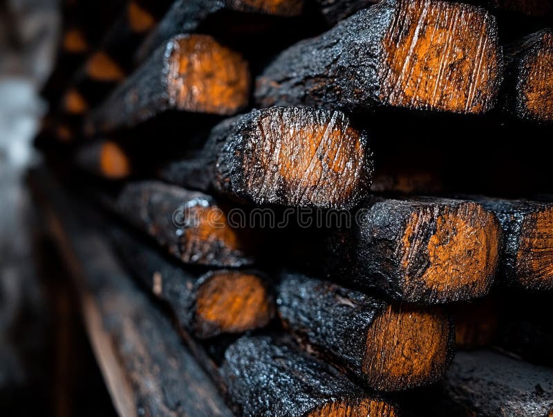 A Pile of Wood is Stacked Up in a Pile Stock Image - Image of wood ...