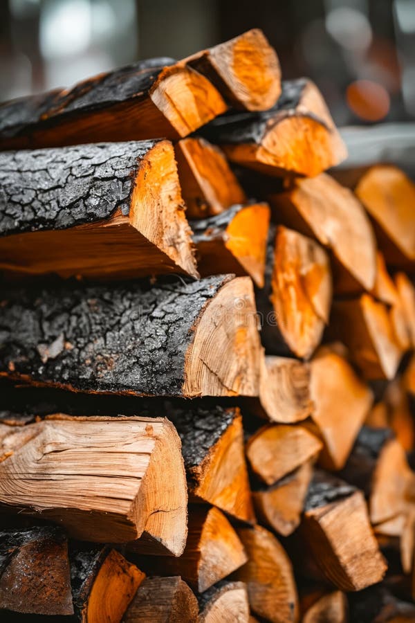 Pile of Wood is Stacked Up in Warehouse. Generative AI Stock Image ...