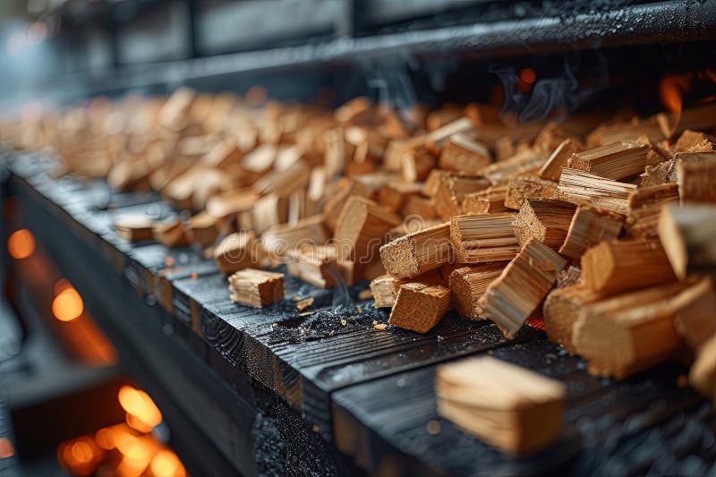 Pile of Wood is on a Table with a Black Table Stock Illustration ...